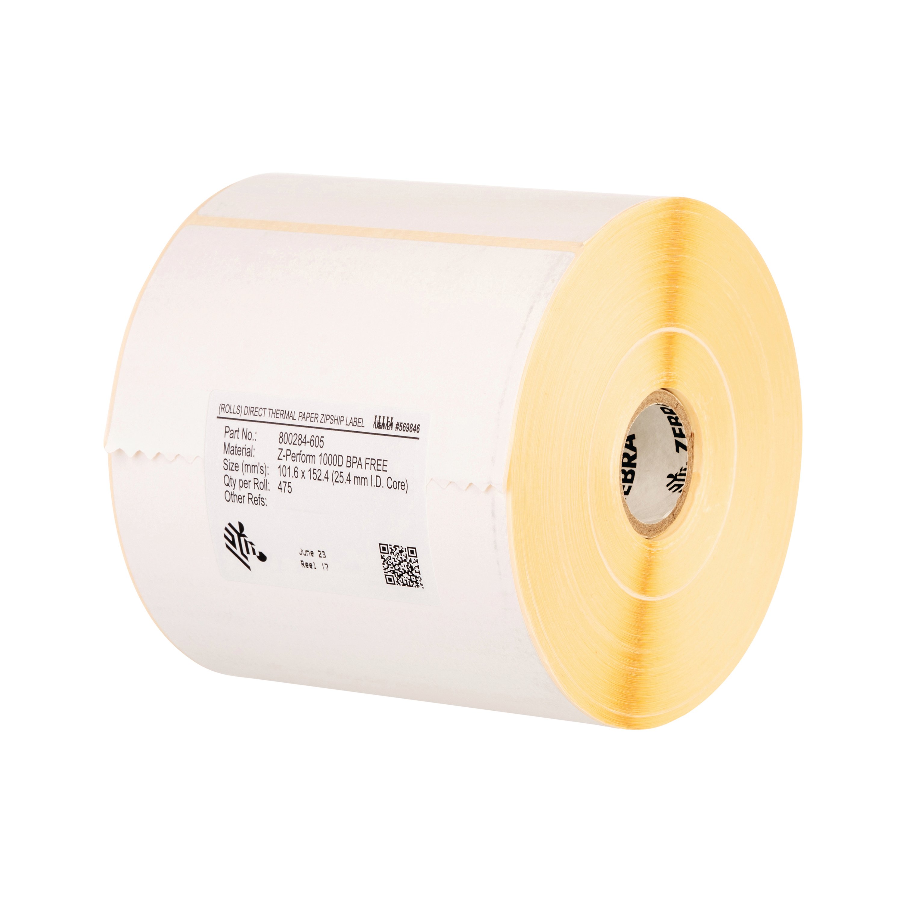 Zebra Z-Perform 1000D Thermal Label Roll 102x152mm Pack of 4 87809