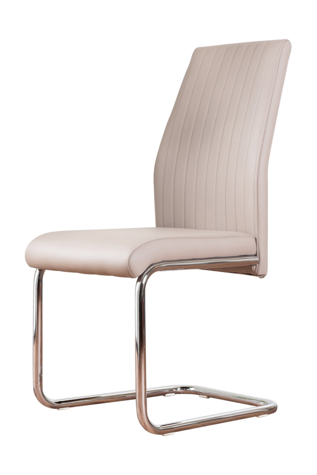 Lorenzo X2 Faux Leather Deep Foam Padded Dining Chairs Silver Chrome