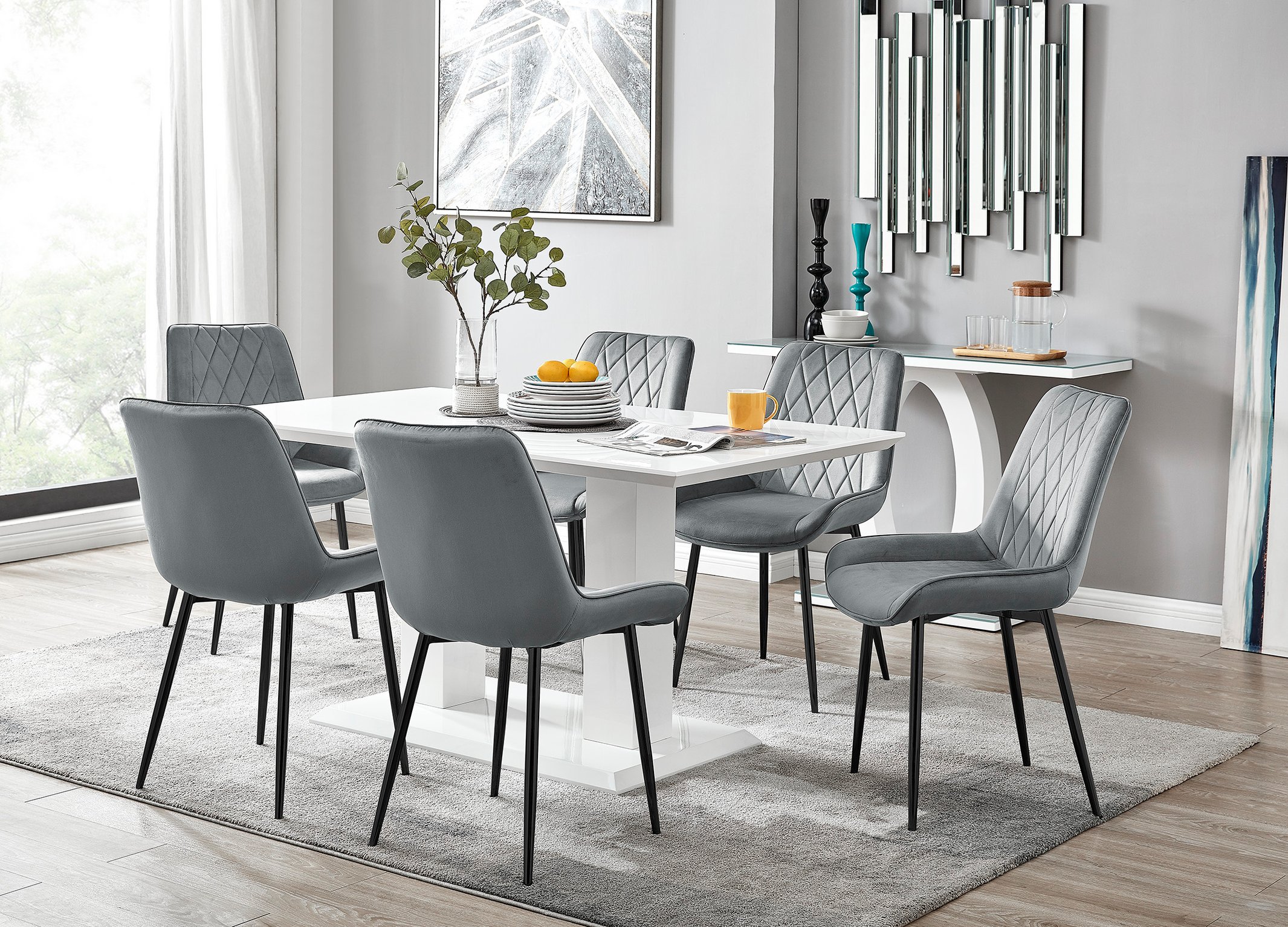 Imperia white gloss dining table store