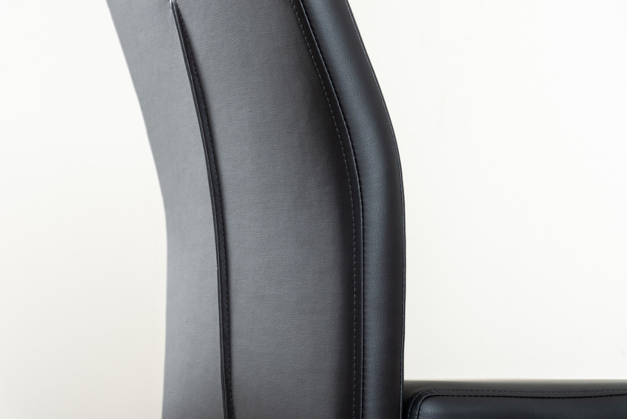 Lorenzo X2 Faux Leather Deep Foam Padded Dining Chairs Silver Chrome