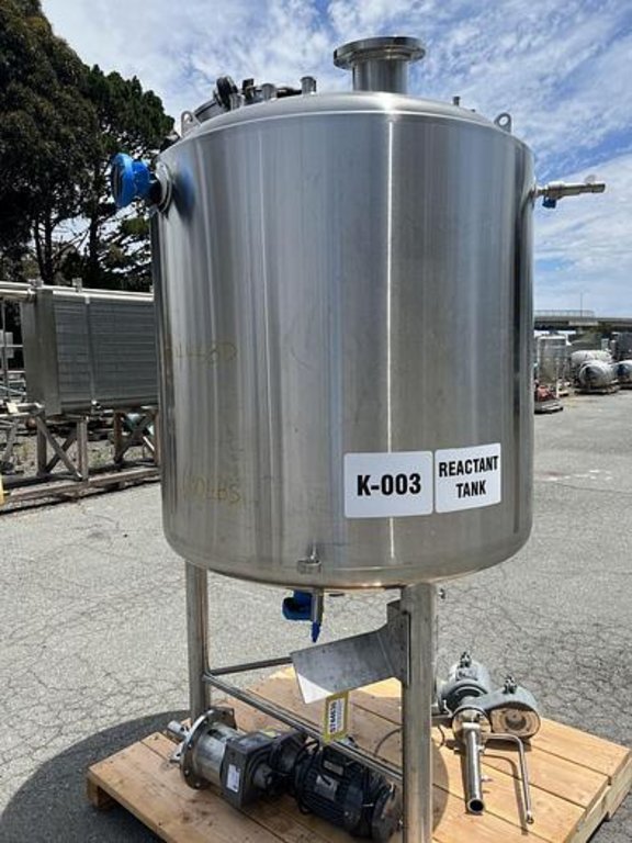 Used T&C Stainless 370 Gallon Stainless Steel Jacketed Reactor Tank