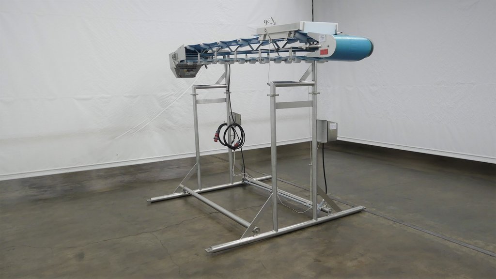 Used Himec Stainless Steel Frame Blue Belt Conveyor 169"L 20"W