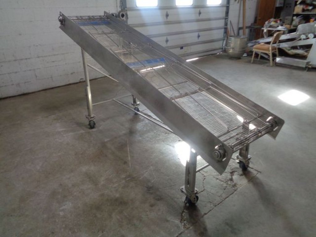 Used Stainless Steel Wire Mesh Incline Conveyor