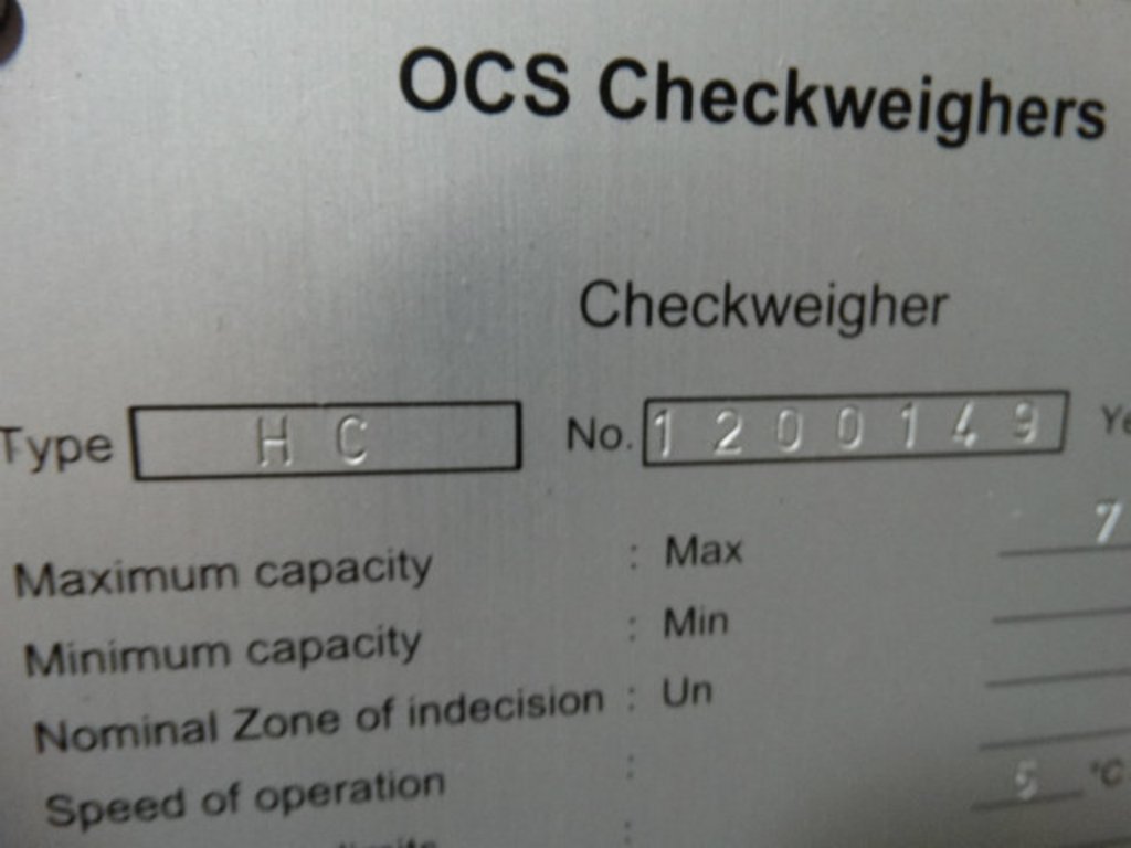 Used OCS Checkweighers HC Three Belt Weighing System