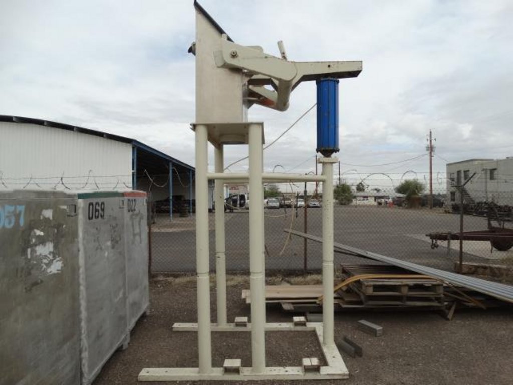 Used Hydraulic Tote Dumper and 14 Stainless Totes