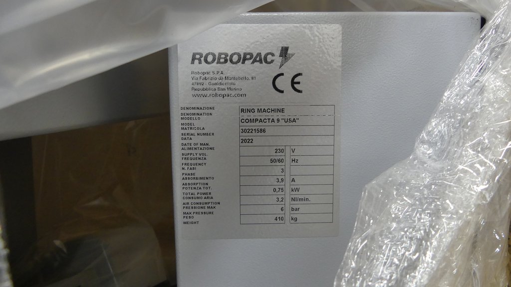 New RoboPac Compacta 9 SemiAuto Horizontal Ring Wrapper