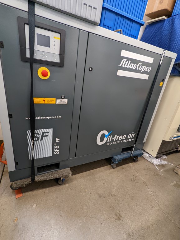 Used Atlas Copco SF8+FF Oil-Free Air Cooled Multiple Scroll Air Compressor