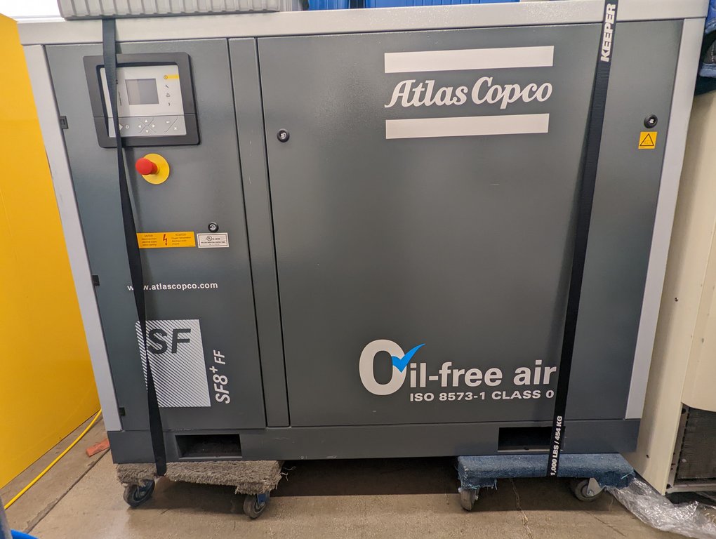Used Atlas Copco SF8+FF Oil-Free Air Cooled Multiple Scroll Air Compressor Used Atlas Copco SF8+FF Oil-Free Air Cooled Multiple Scroll Air Compressor