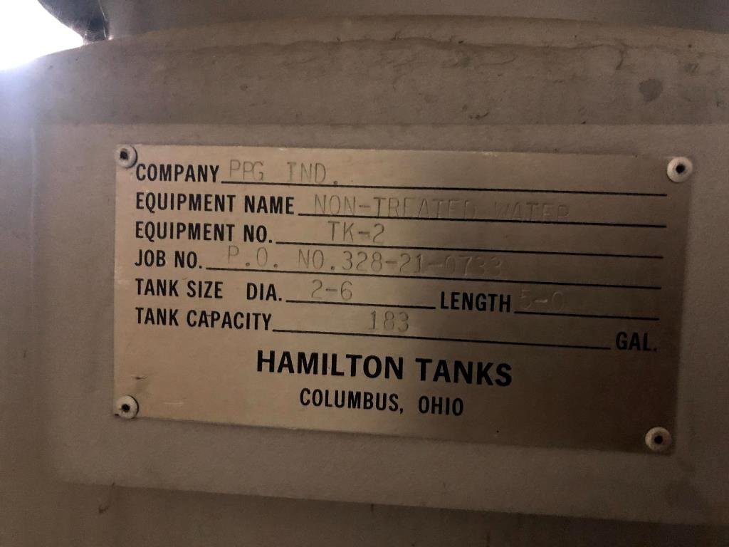 Used Hamilton Tanks 180 Gallon Water Tank