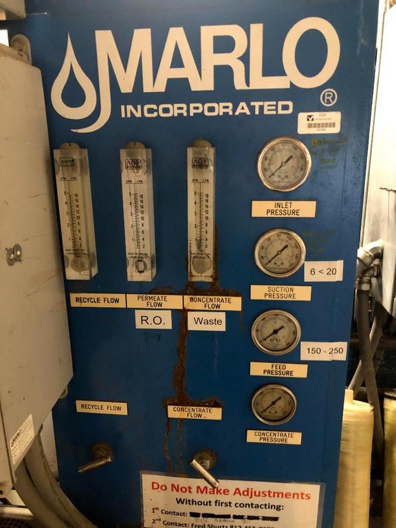 Used MRO-5400-4V Marlo Reverse Osmosis Water System
