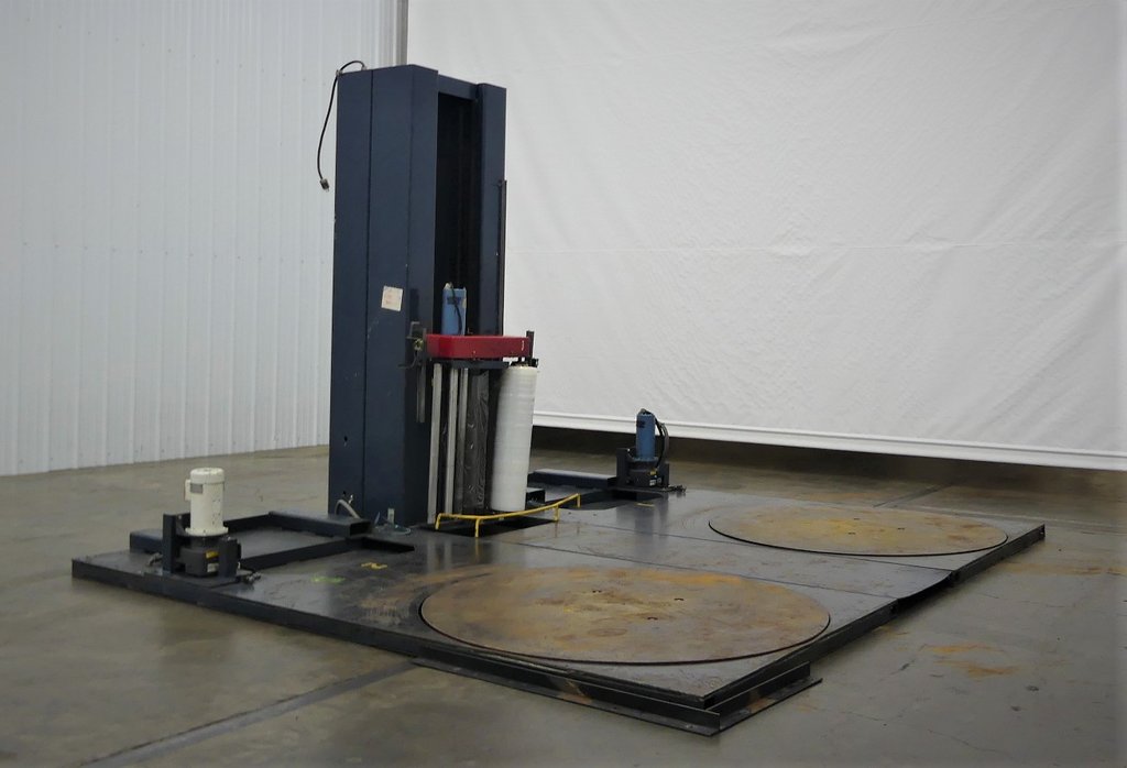 Used 555 Wulftec WLP-200D Double Pallet Wrapper