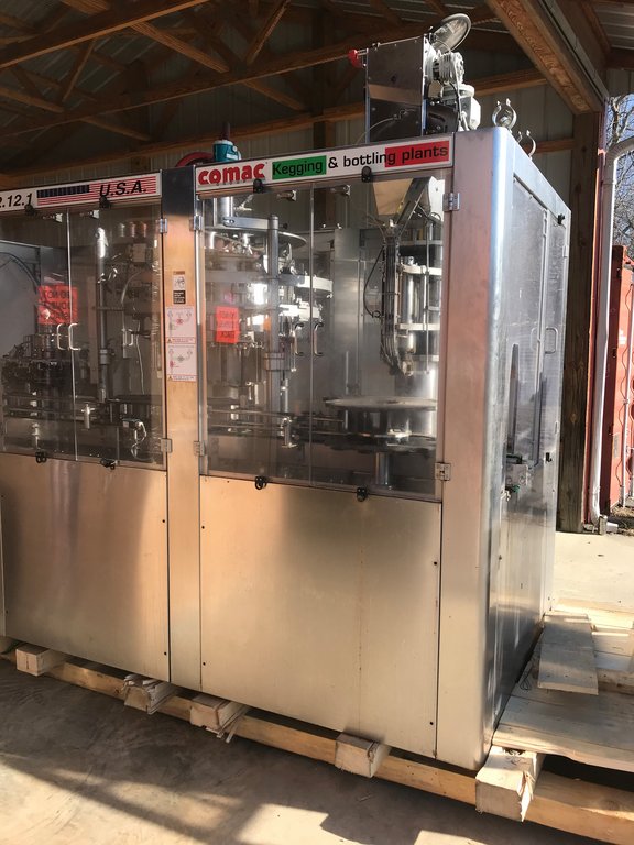 Used Comac 12-12-1 Glass Bottle Line Monoblock Rinser, Filler, Crowner