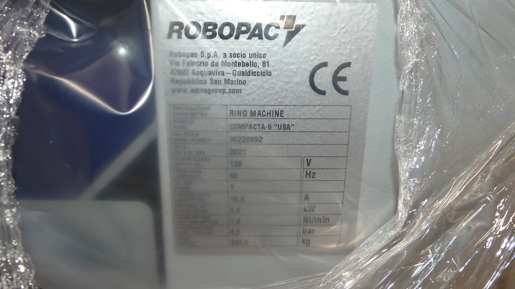 Used RoboPac Compacta 6 Semi Automatic Horizontal Ring Wrapper
