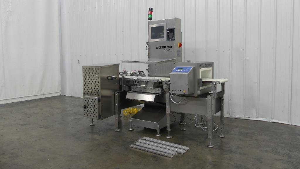 Used Genius Bizerba Checkweigher w Integrated Metal Detector