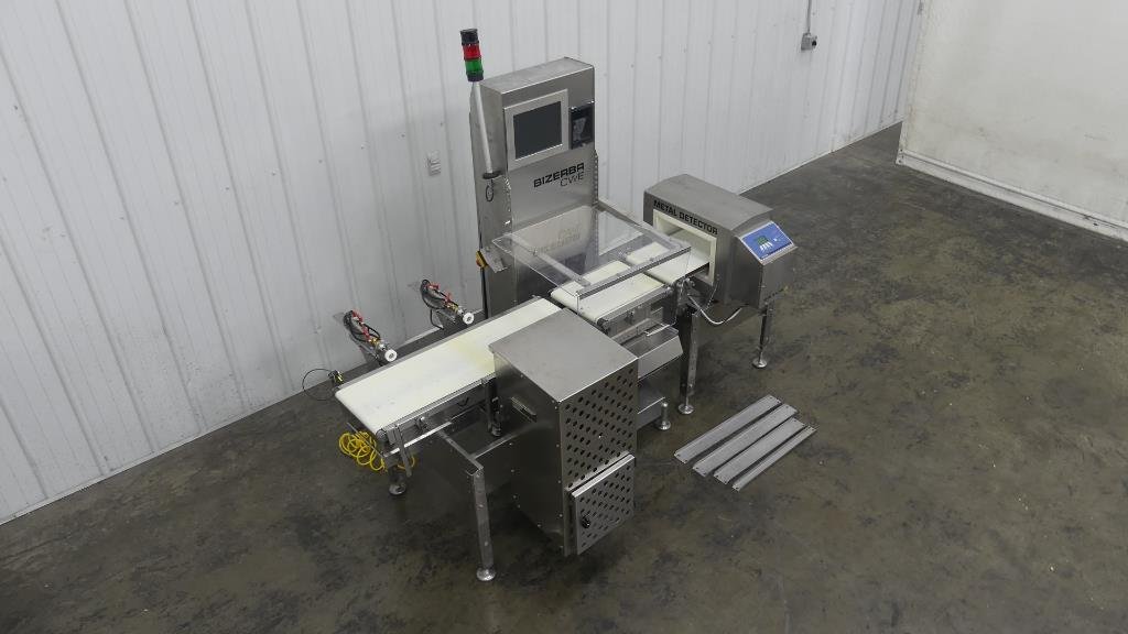 Used Genius Bizerba Checkweigher w Integrated Metal Detector