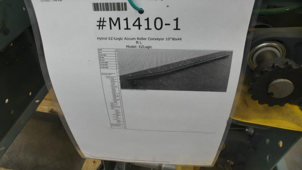 Used EZLogic Hytrol EZ-Logic Accum Roller Conveyor 12"Wx44 ft L