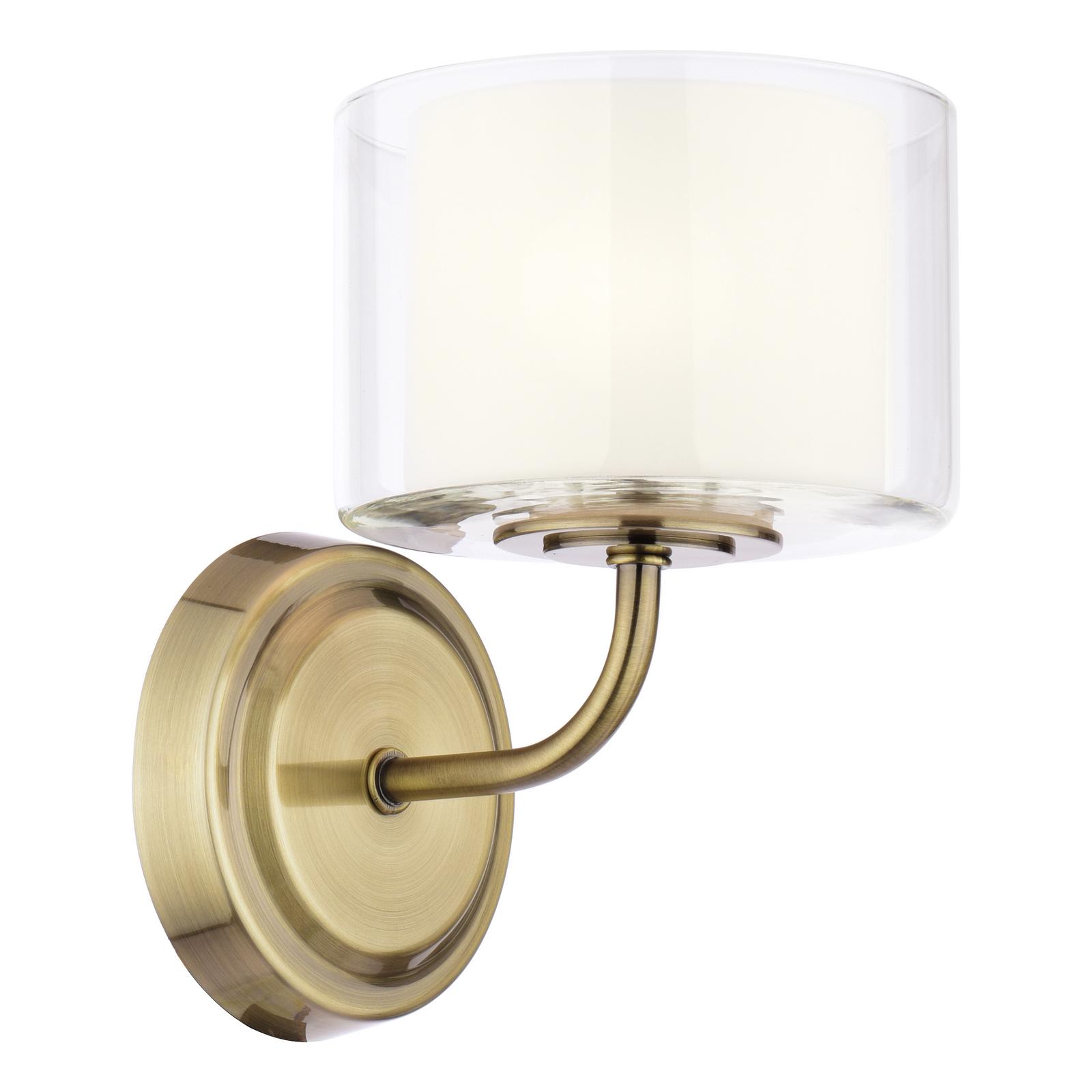 Laura Ashley Southwell Wall Light In Antique Brass Finish With Opal ...
