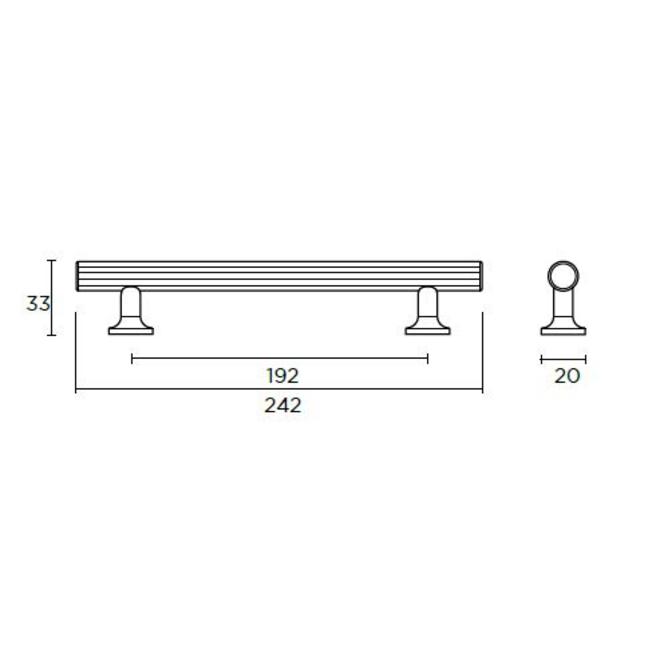 Strand, Bar Handle, 192mm hole centre, Aged Brass | PWS Distributors ...