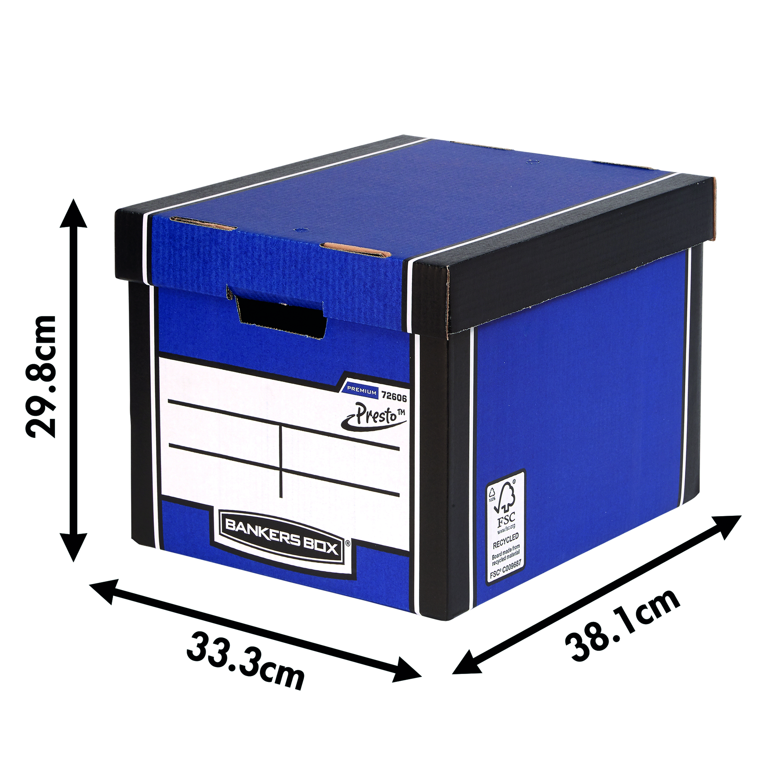 Bankers Box Premium Presto Storage Box Blue/White (Pack of 10) 7260603
