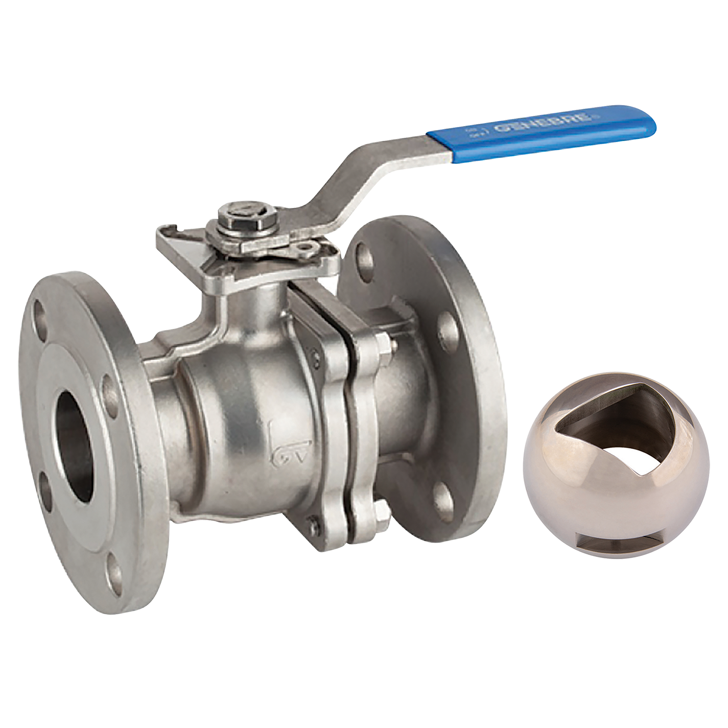 1/2" ASA150 FL SS 90o VPORT DM BV LVR / Stainless Steel Ball Valve ...