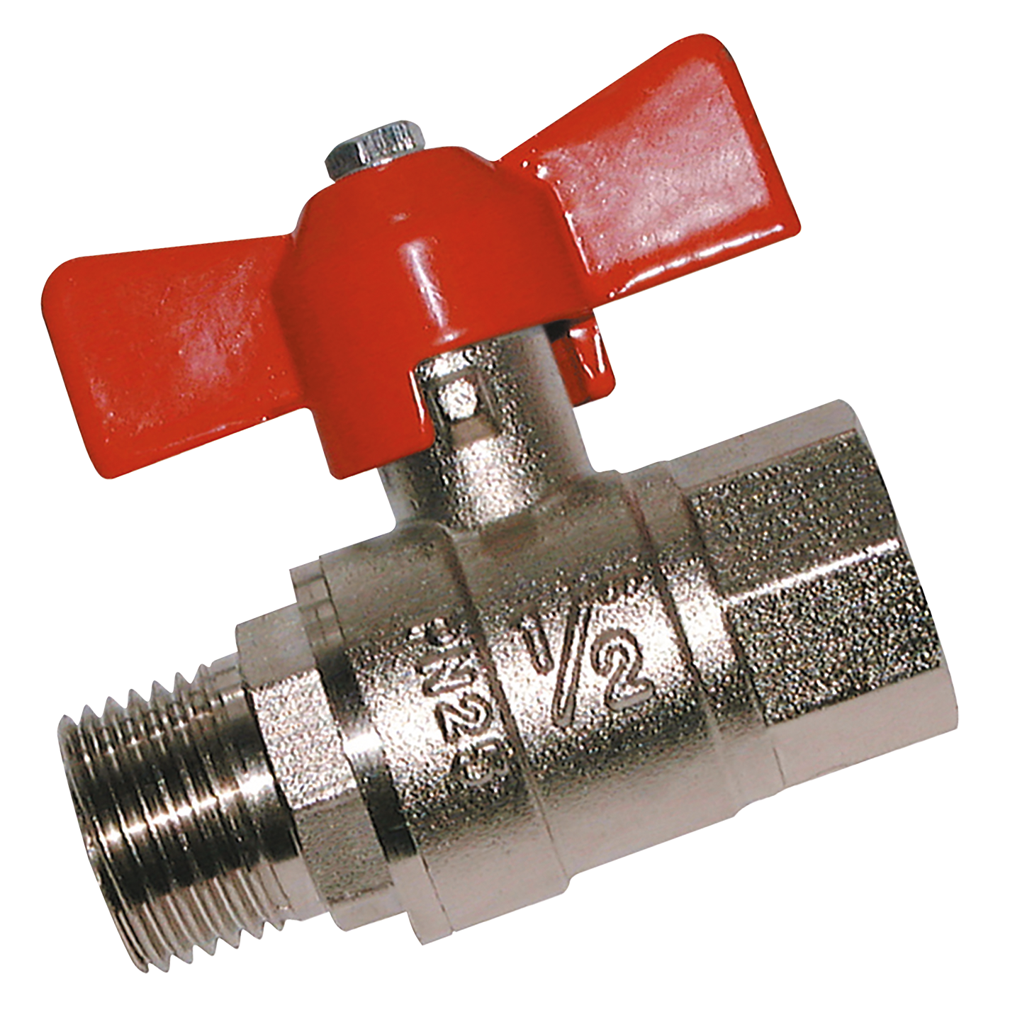 1/4"BSPM x 1/4"BSPF Brass Ball Valve Red T Hdle | Shepherd Hydraulics