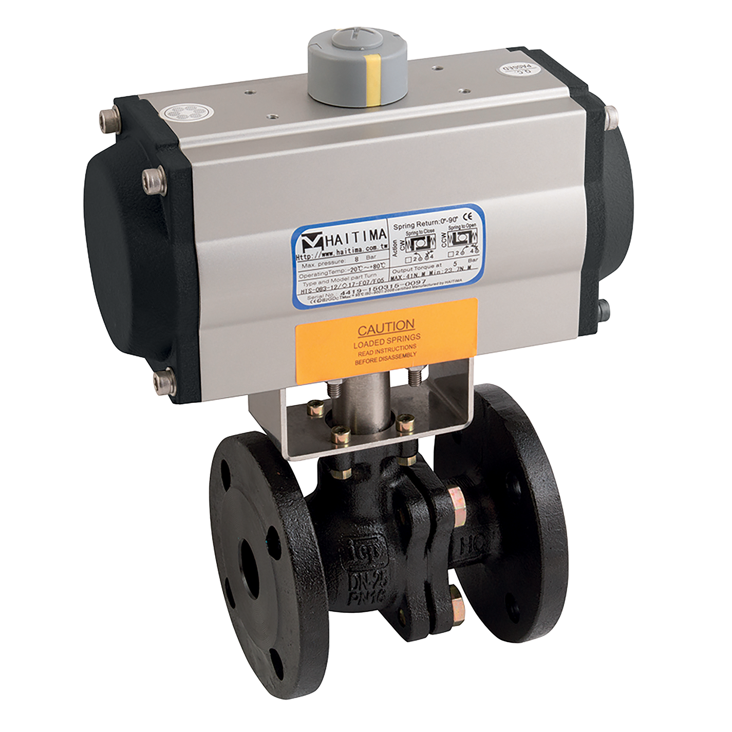 5" PN16 CI ATEX BV F/W HAITIMA SA ACT / Pneumatic Actuated Cast Iron ...