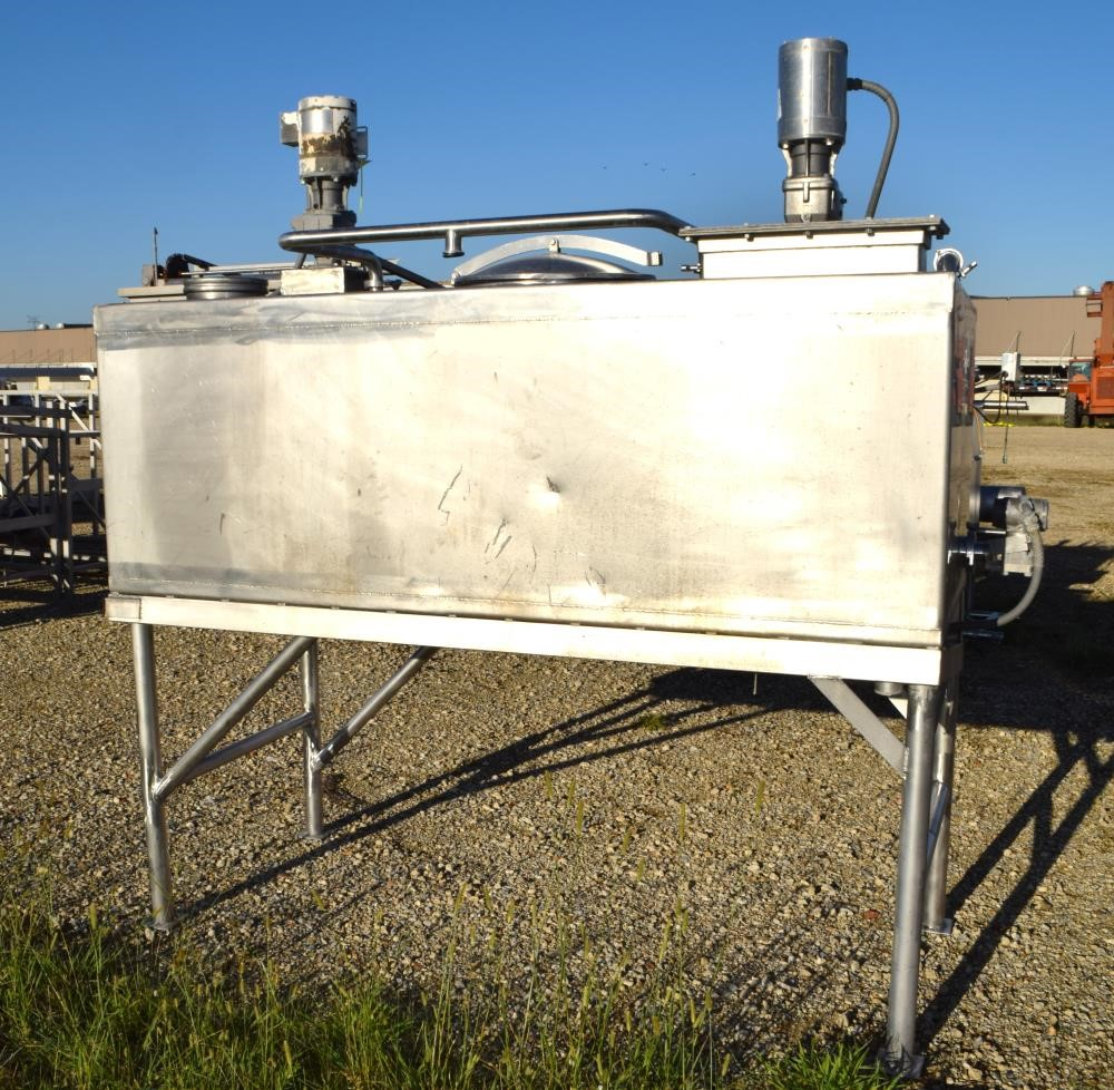 Used 350 Gallons 350 Gallon Stainless Steel Rectangular Mix Tank
