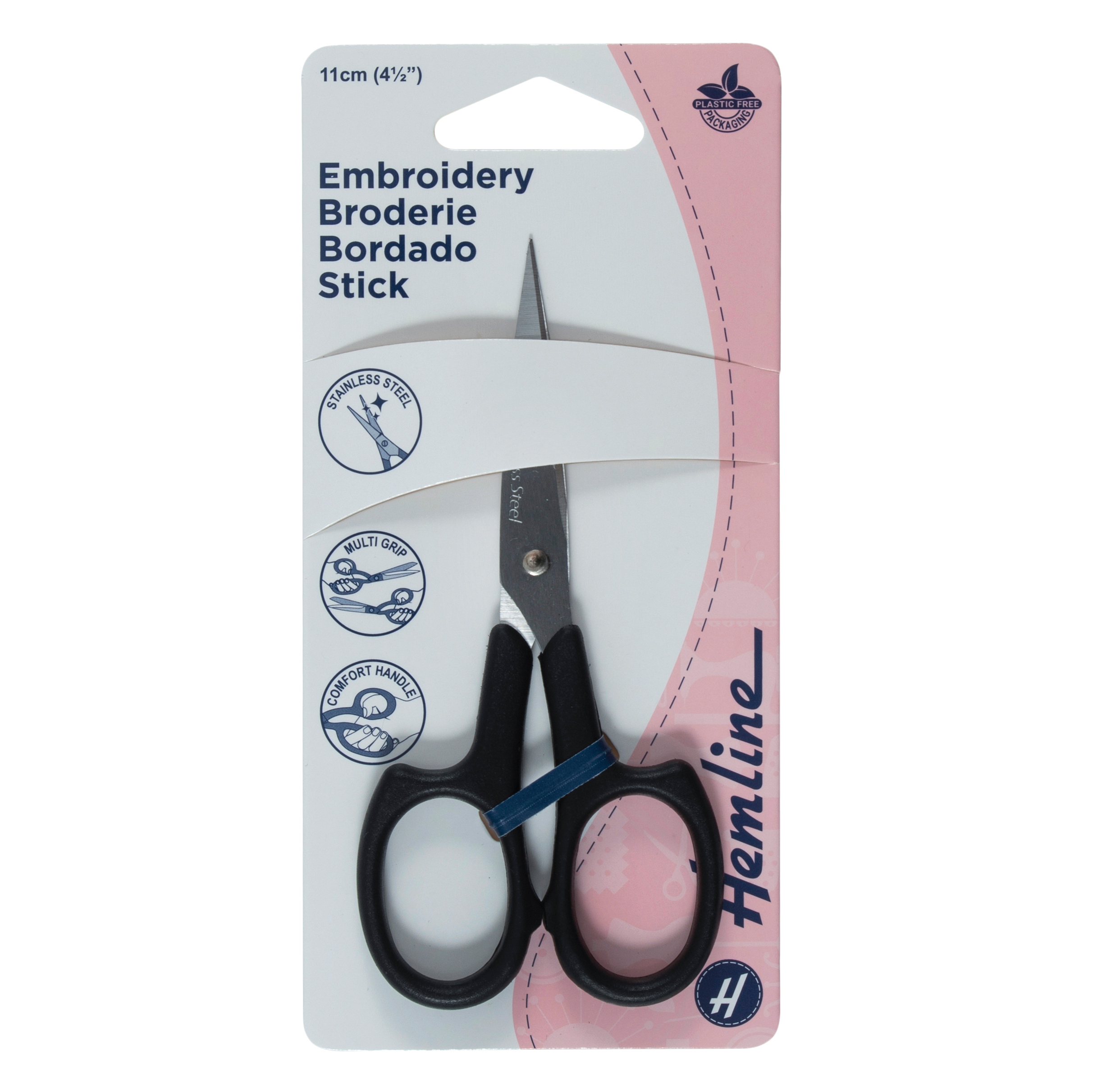 Scissors: Embroidery: Multi-grip: 11cm or 4.5in - Hemline - Groves and ...