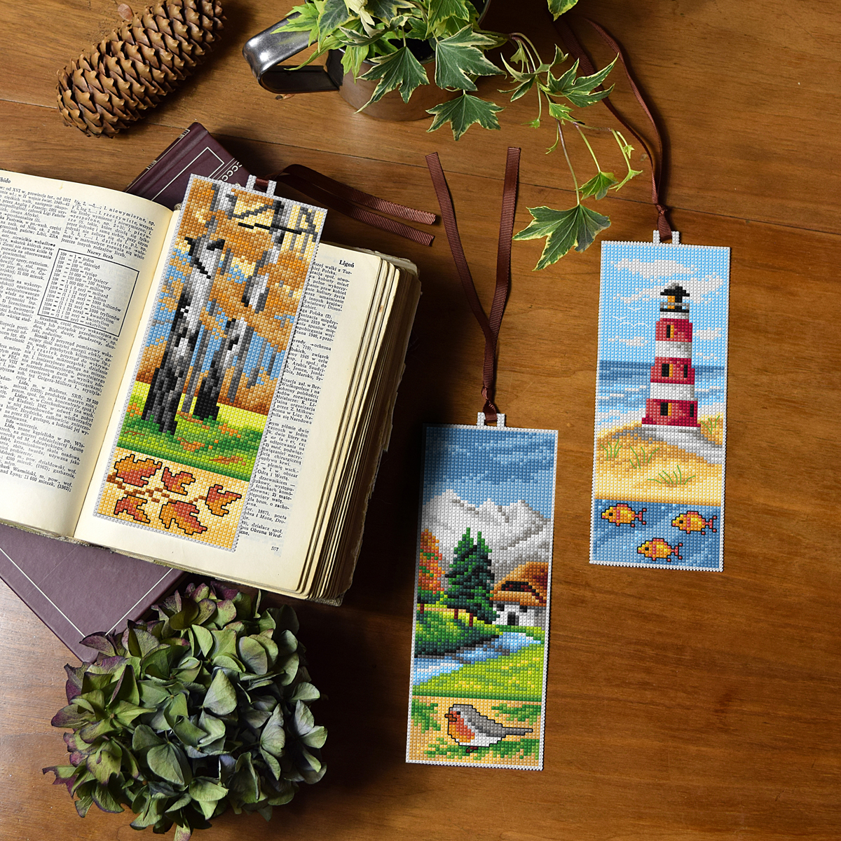 Counted Cross Stitch Kit: Bookmarks: Landscapes: Set of 3 - Orchidea ...