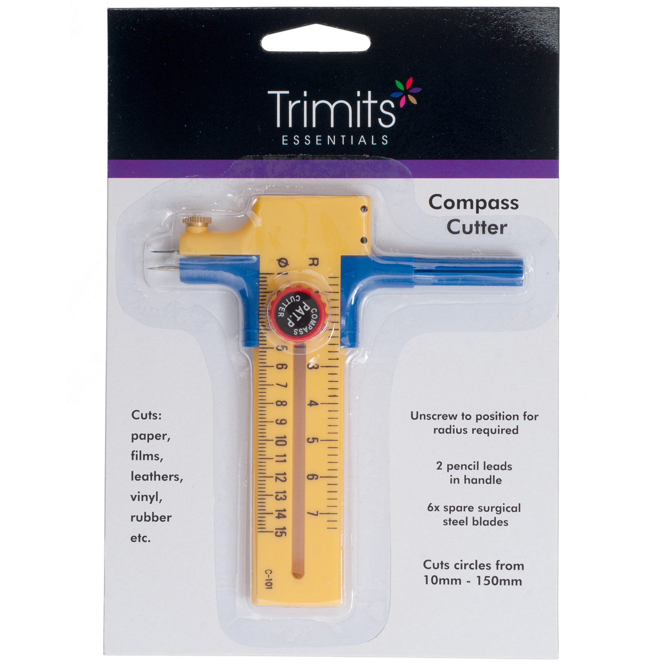 Compass Cutter Set (2): 1cm to 15cm - Trimits - Groves and Banks