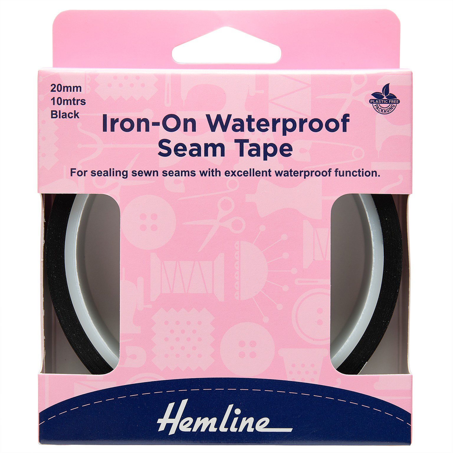 Seam Tape: Iron-on: Waterproof: 10m x 20mm: Black - Hemline - Groves ...