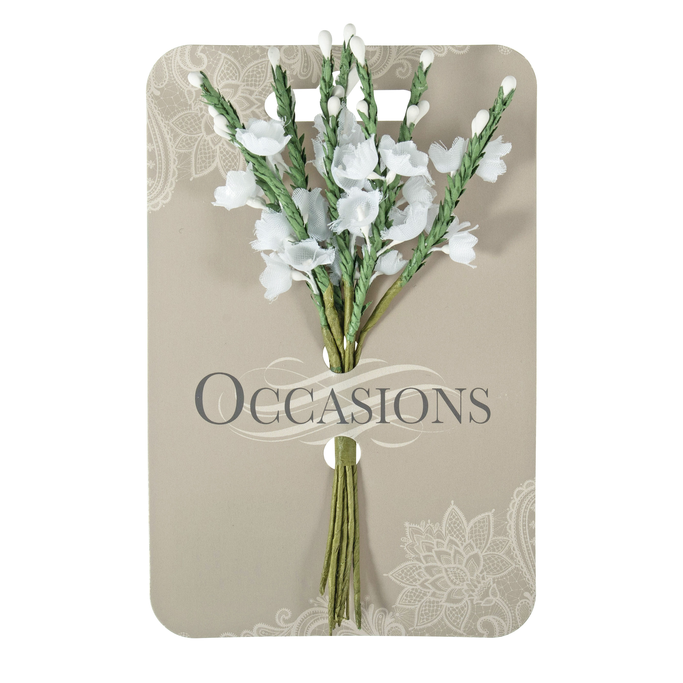 Spray: Heather: 1.2cm: Pack of 8: White - Occasions - Groves and Banks