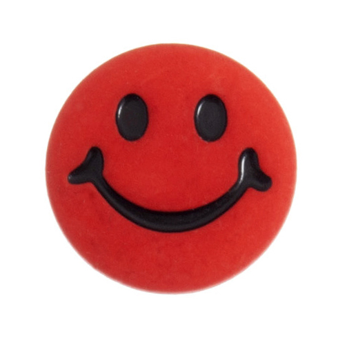 Buttons: Smiley Face: 15mm: Red - Trimits Loose Buttons - Groves and Banks