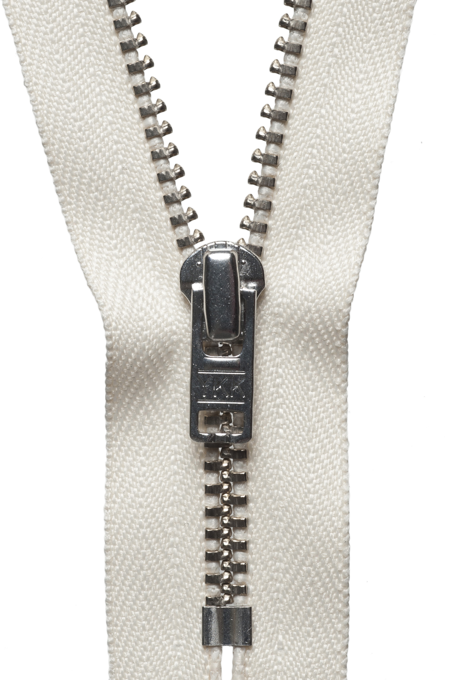 Metal Trouser Zip: 15cm or 5.90in: Light Ecru - YKK - Groves and Banks