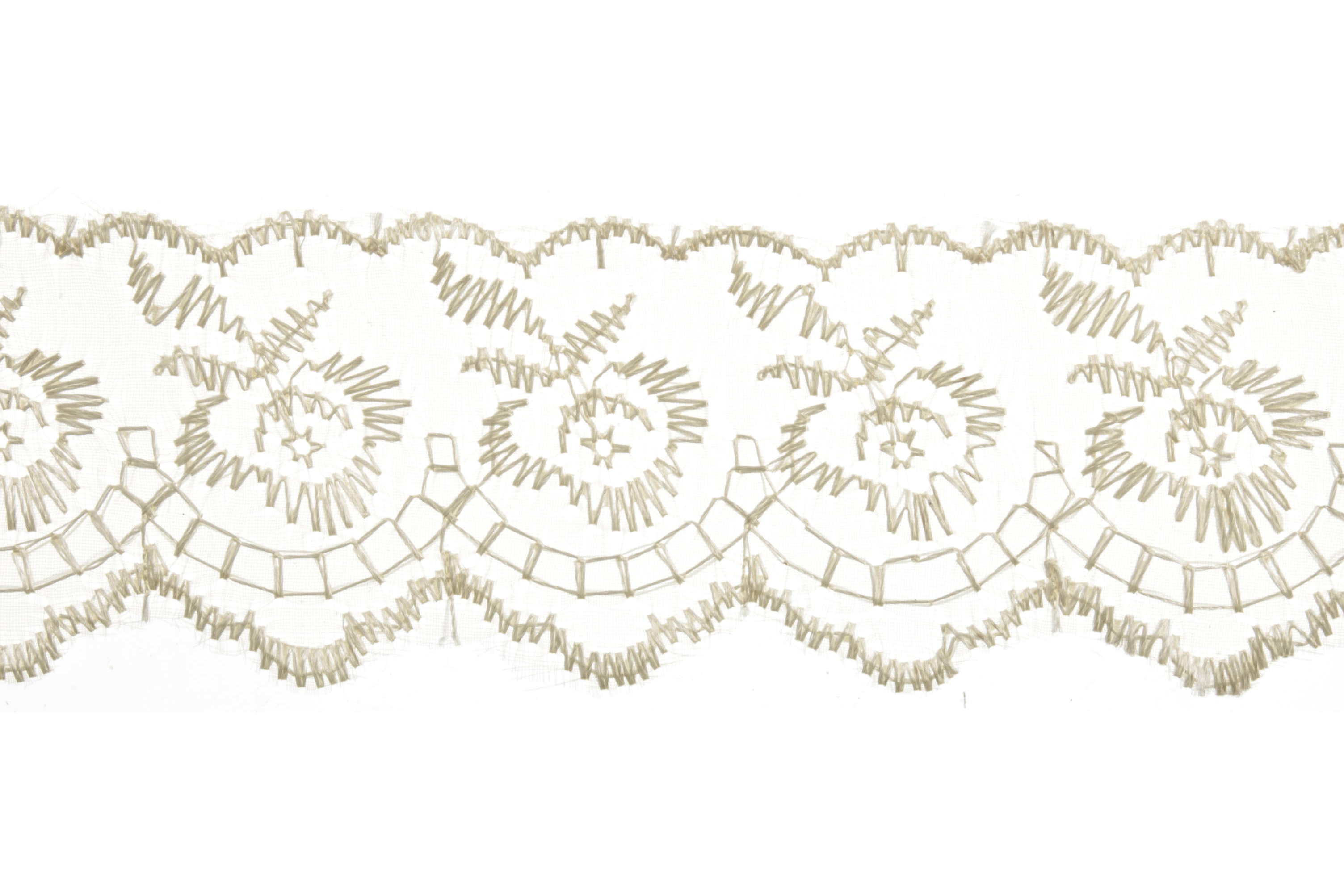 Trim: Lace: Embroidered: 27.4m x 42mm: Cream - Essential Trimmings ...