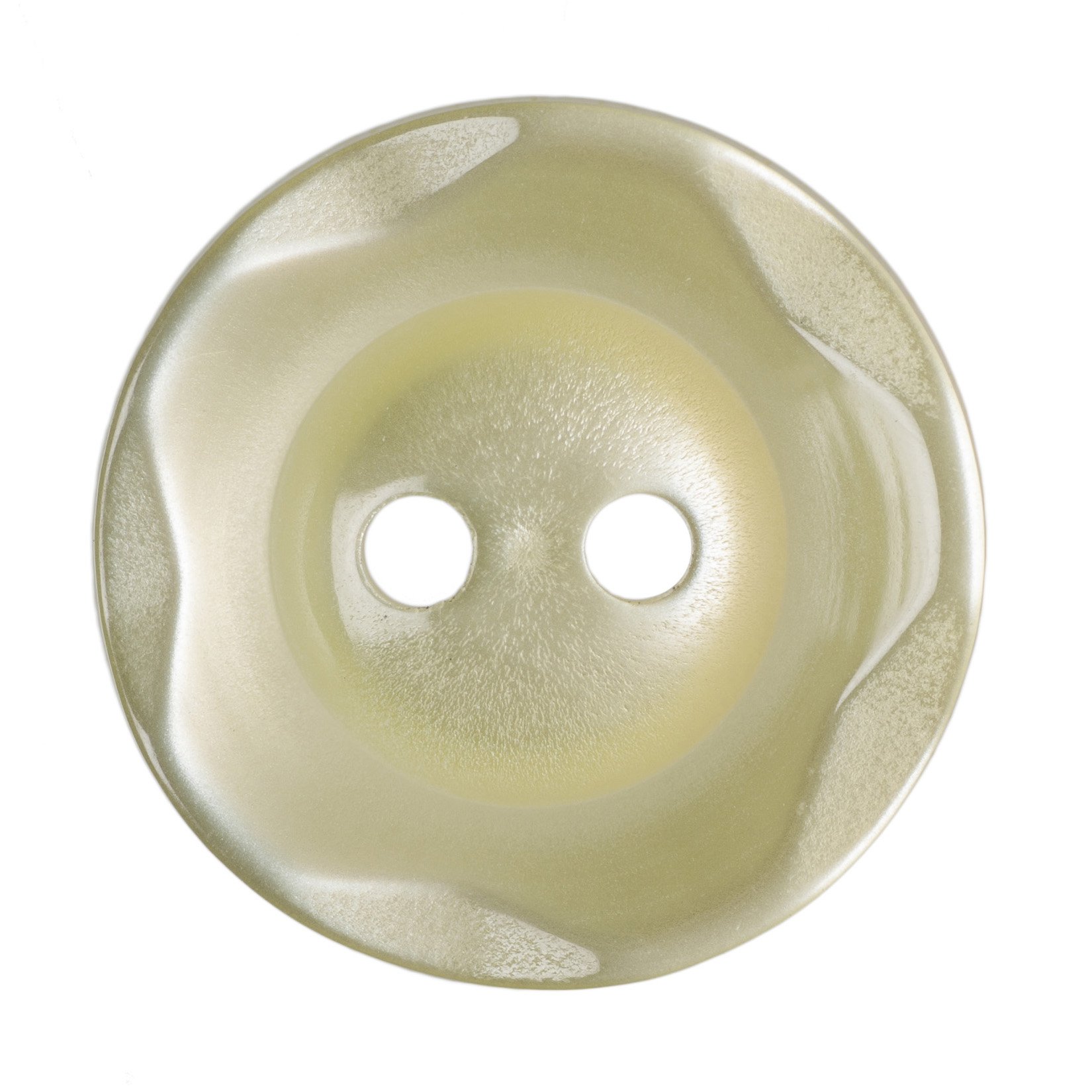Buttons: Scalloped Edge: Polyester: 16mm: Yellow - Trimits Loose Buttons - Groves and Banks