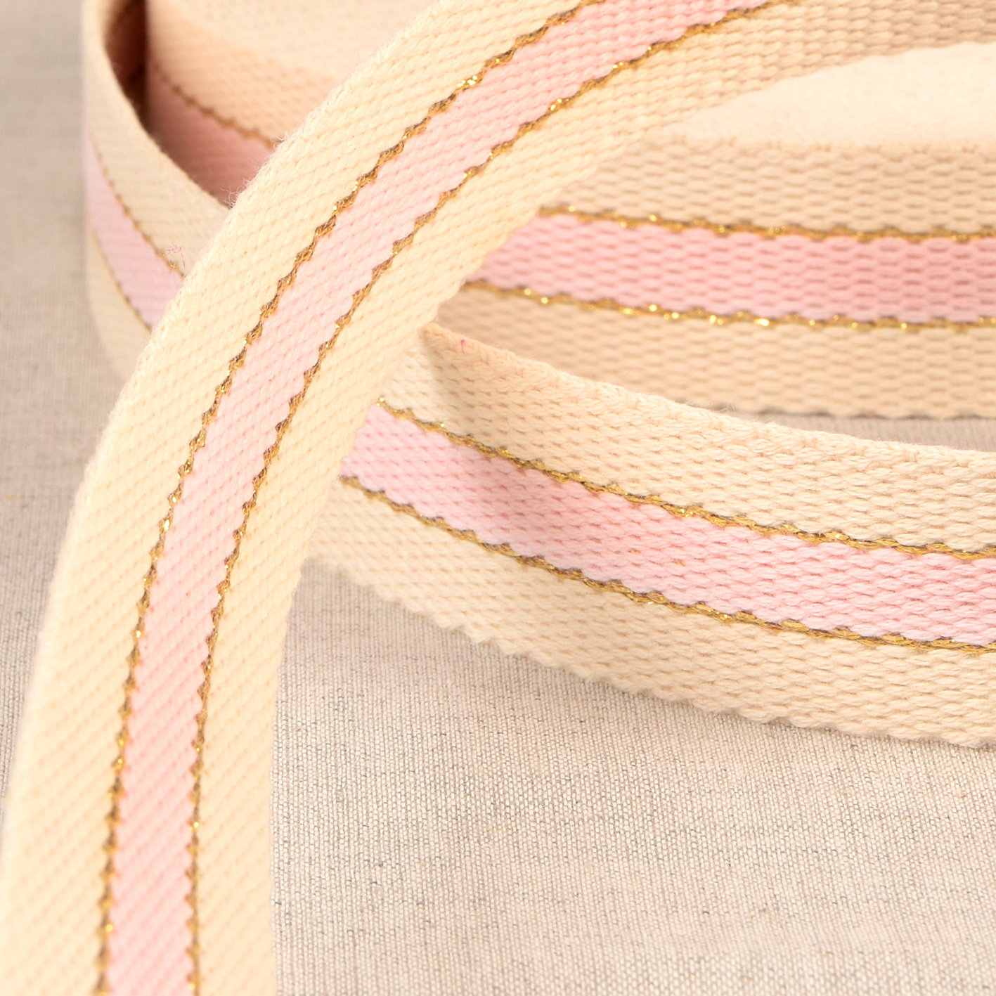 Trim: Webbing: Metallic: Cotton: 20m x 30mm: Rose Pink - Stephanoise ...