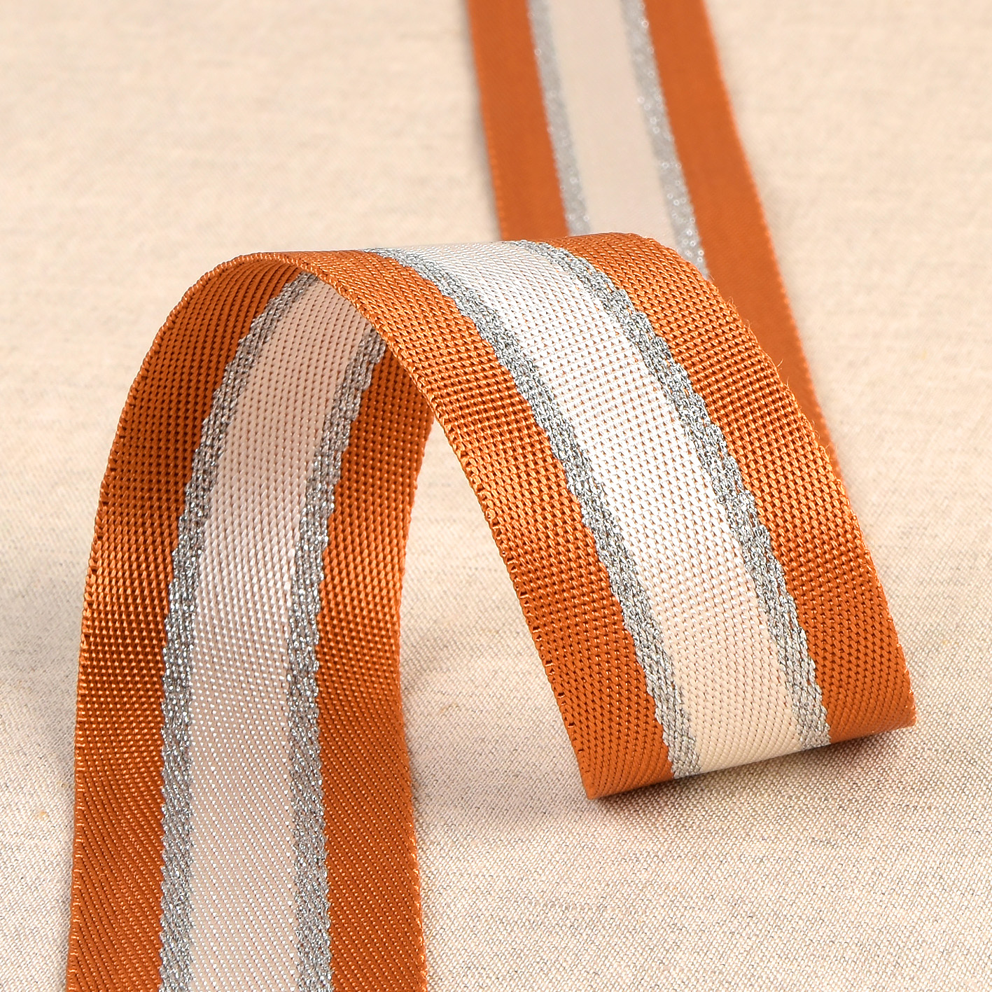 Trim: Webbing: Metallic: Polyester: 20m x 30mm: Mustard - Stephanoise ...