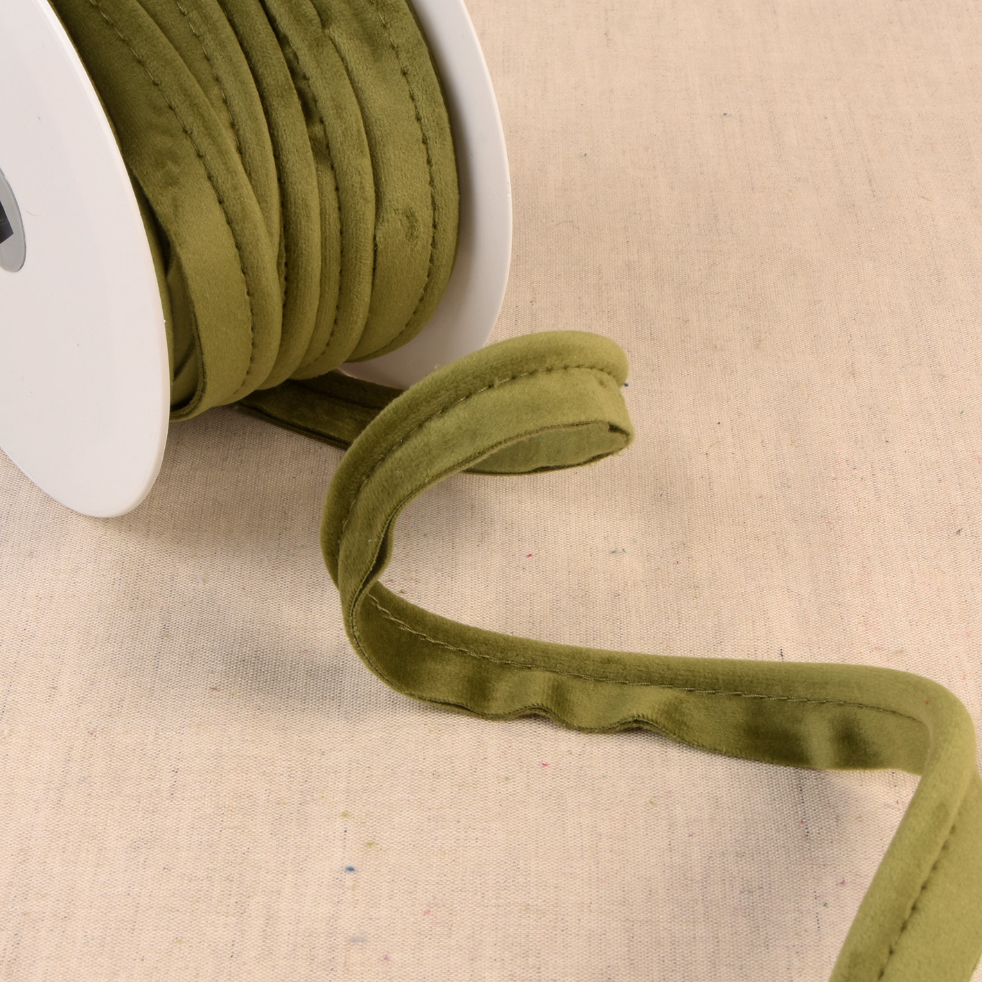 Trim: Piping: Flanged: Velvet: High Density: 15m x 5mm: Olive ...