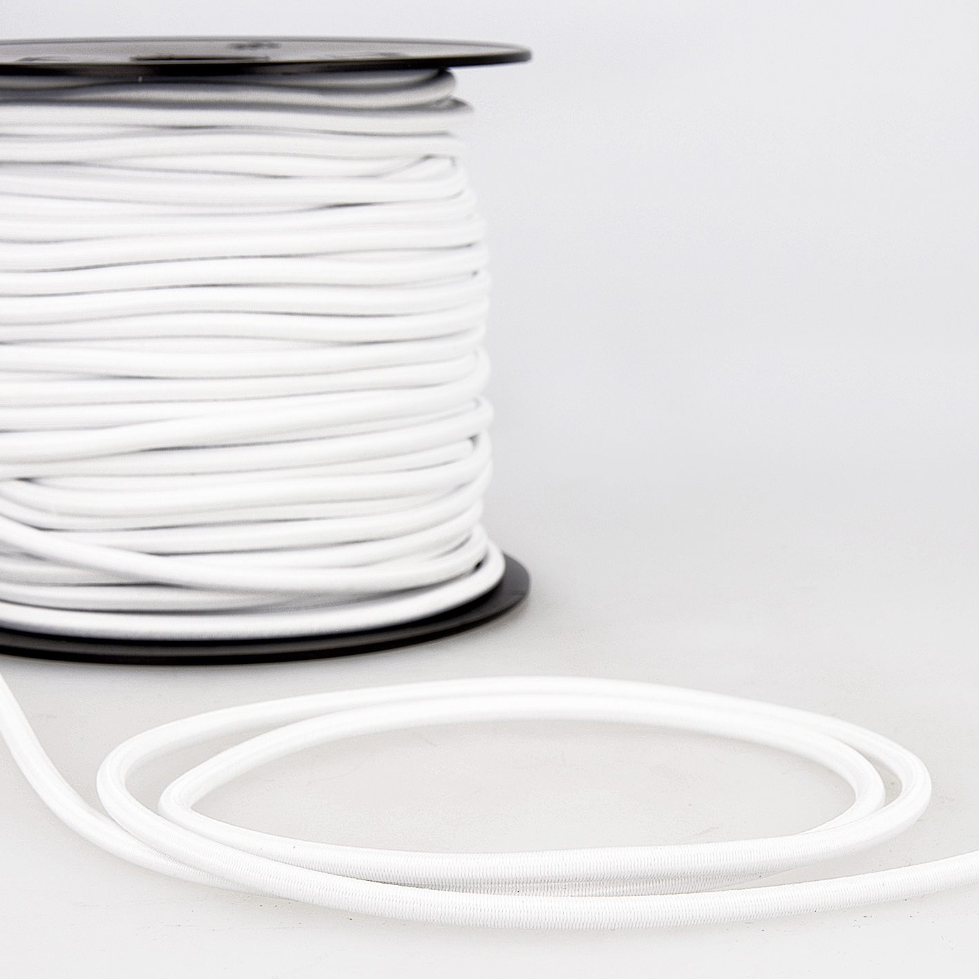 Trim: Elastic: Round: Polyester: 50m x 5mm: White - Stephanoise ...