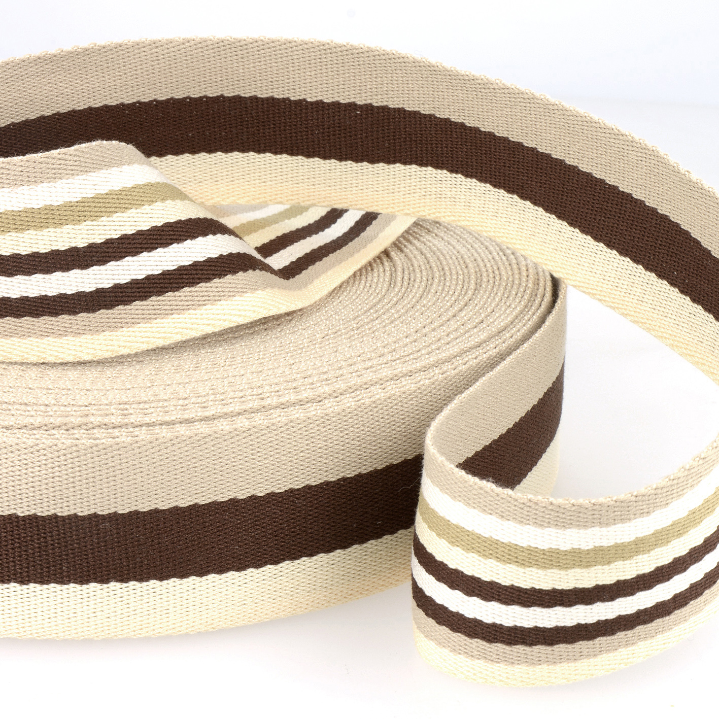 Trim: Webbing: Double-Sided Stripes: 20m x 40mm: Browns - Stephanoise ...