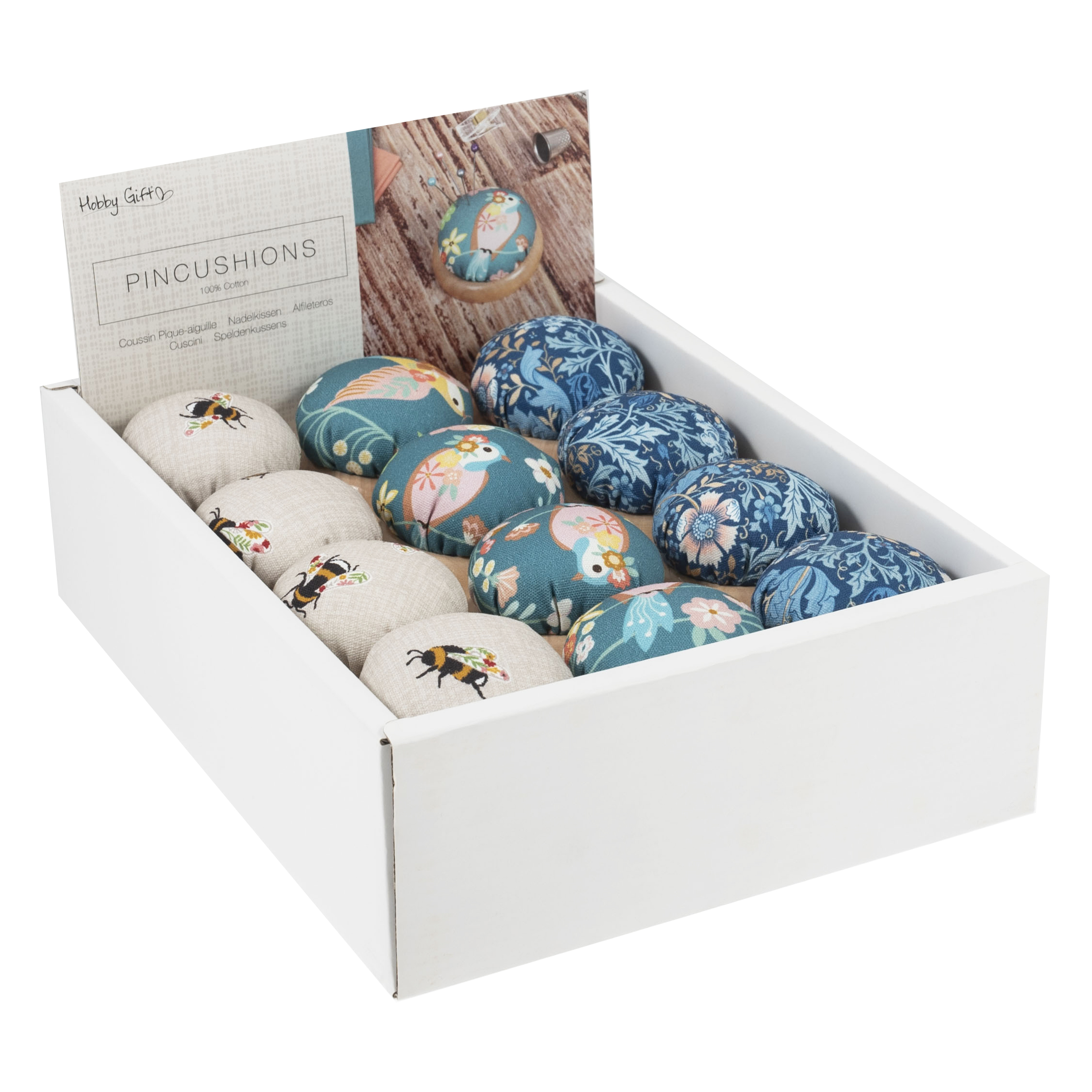 Counter Display Unit: Fabric Dome Top Pincushion: 24 Pieces - Hobby ...