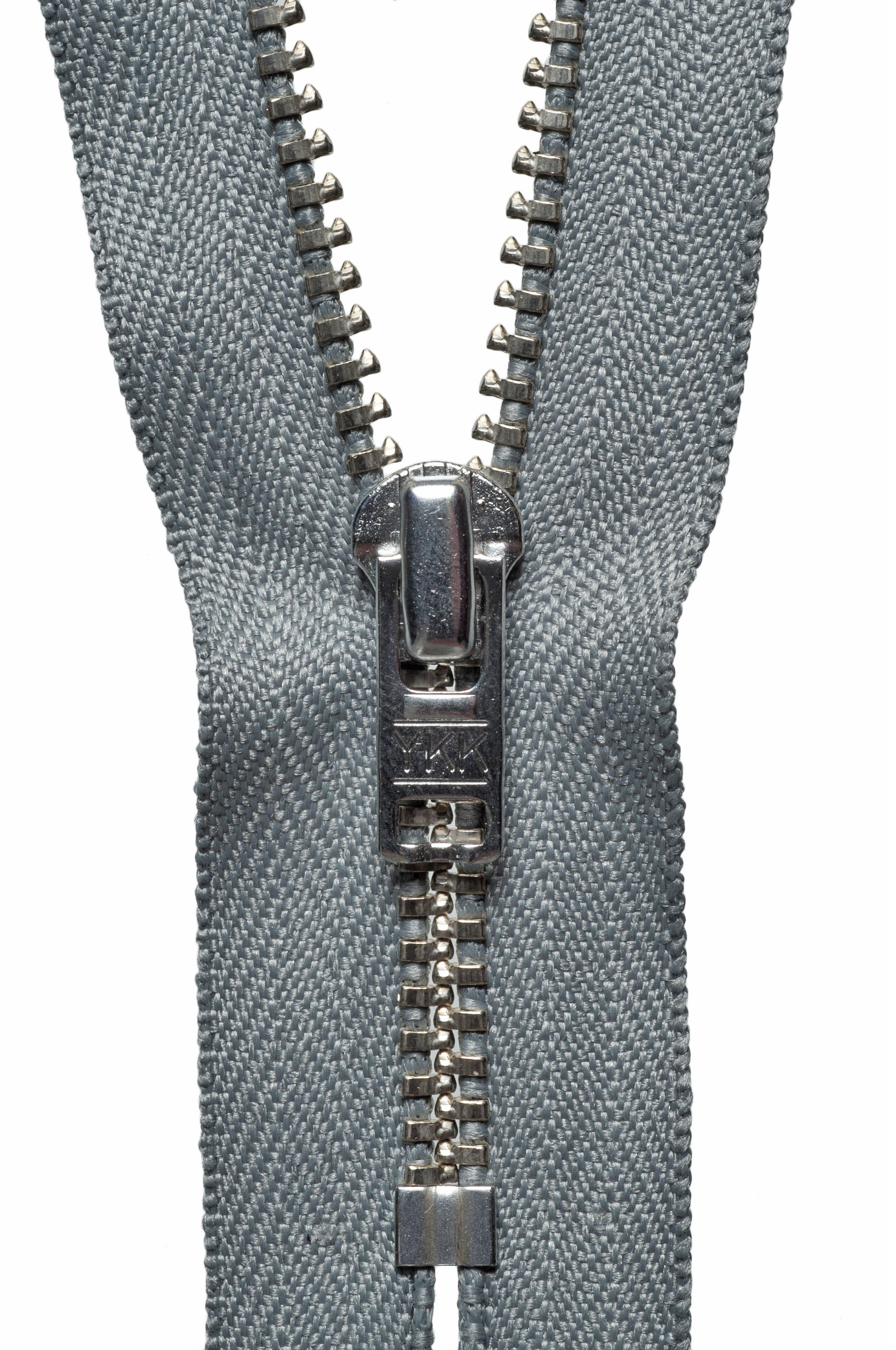 Metal Trouser Zip: 18cm: Mid Grey - YKK - Groves and Banks