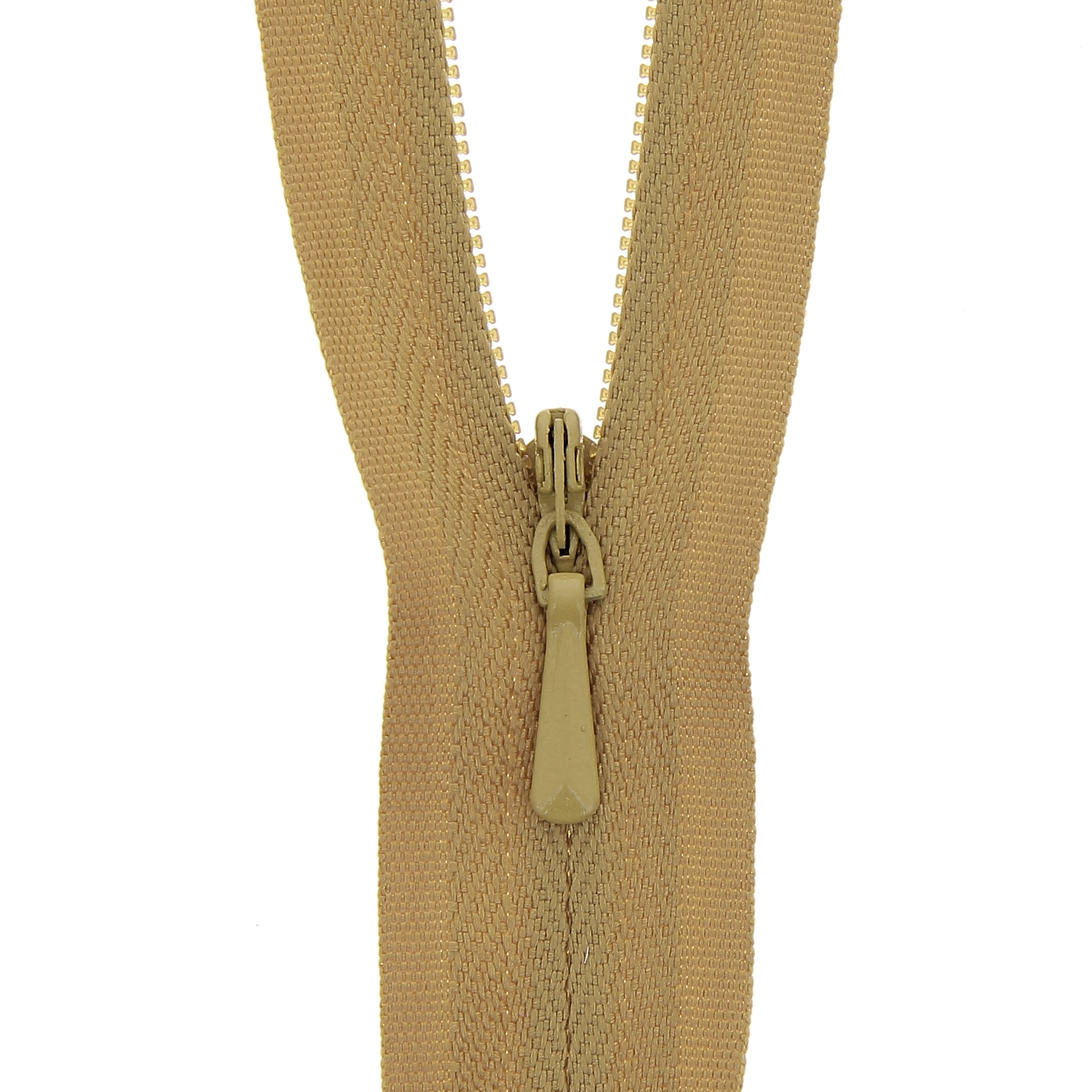 Concealed Zip Closed End: 60cm: Old Gold - Milward Zips - Groves and Banks