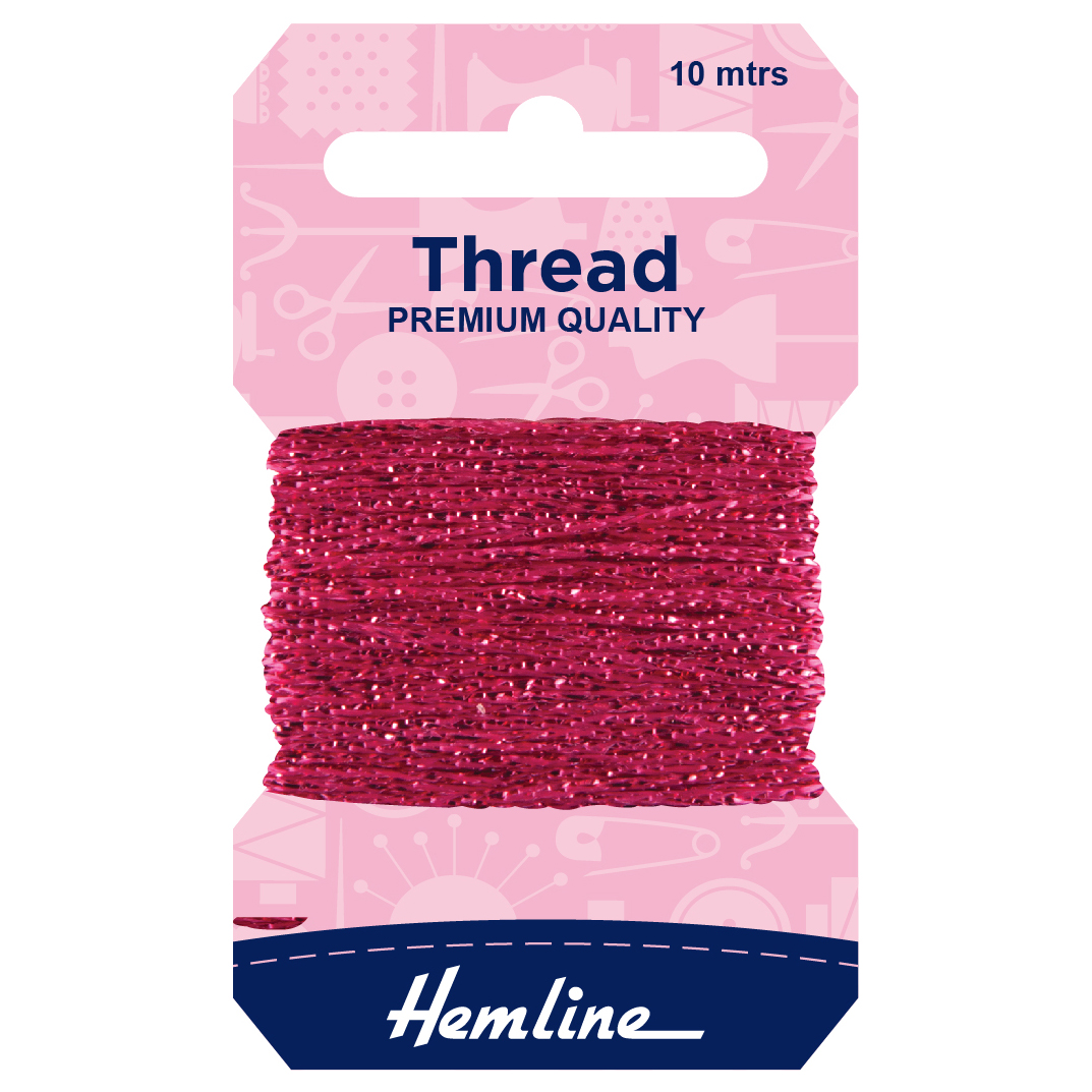 Glitter Thread: 10m: Fuchsia - Hemline - Groves and Banks
