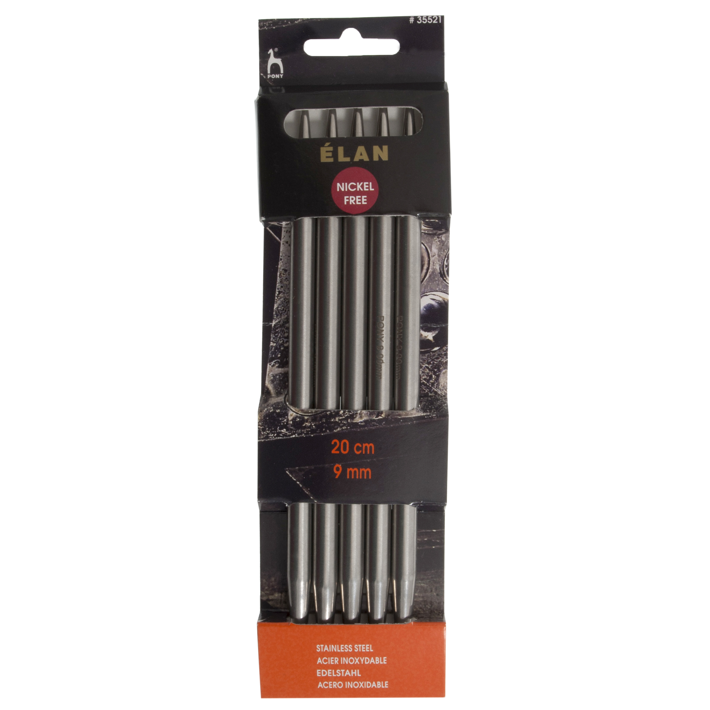 Knitting Pins: Double-Ended: Set of Five: Stainless Steel: Elan: 20cm x ...