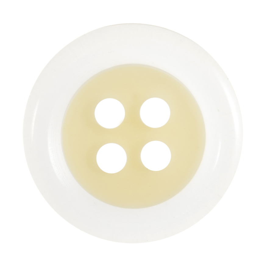 Buttons: Clear Rim: 4 Hole: 15mm: Light Yellow - Trimits Loose Buttons ...