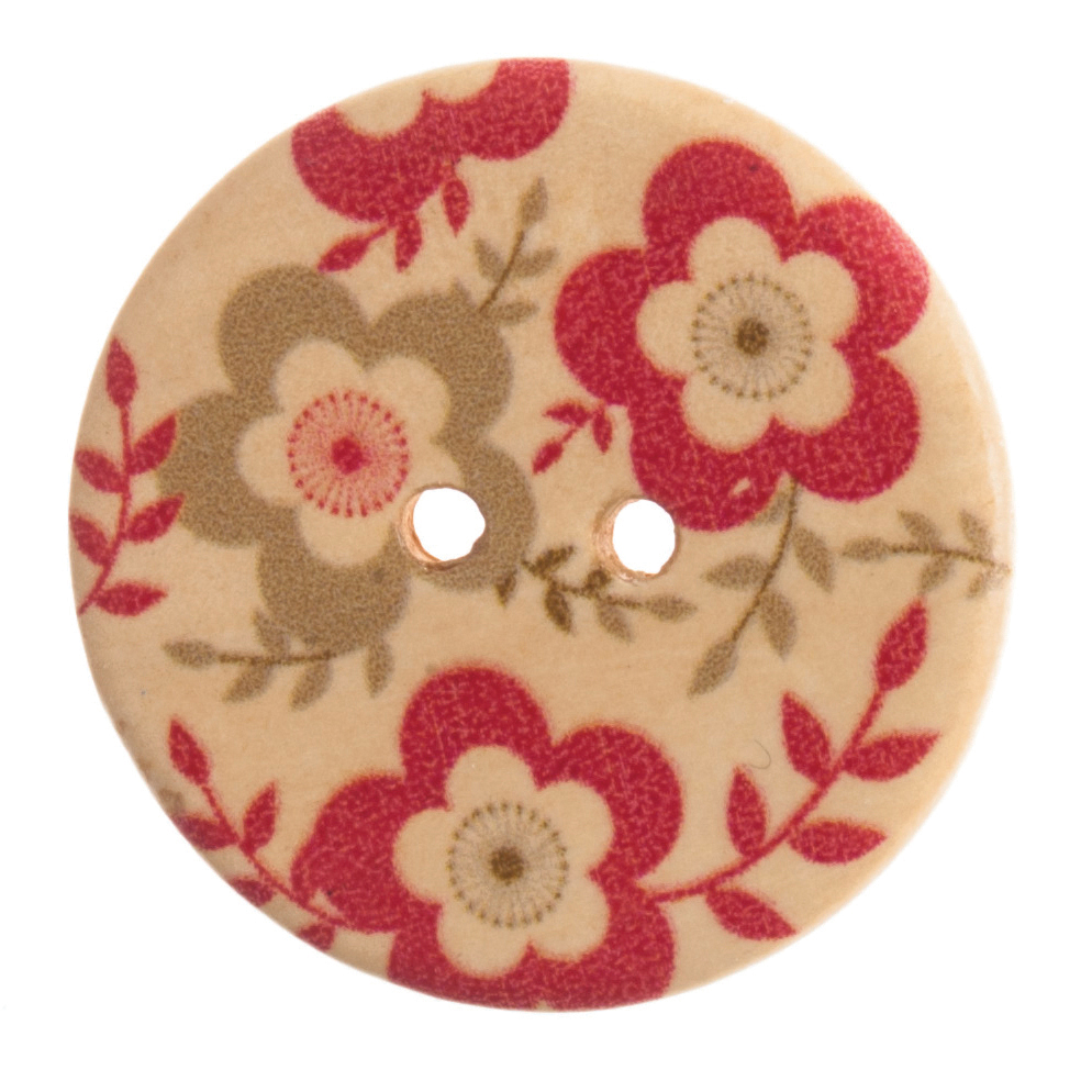 Buttons: Patterned: Floral: 20mm: Assorted - Trimits Loose Buttons ...