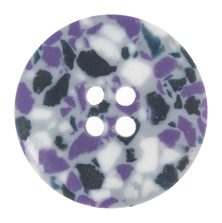 Button: Eco-Conscious: Recycled Plastic Scrap: 4 Hole: Matt: 25mm ...
