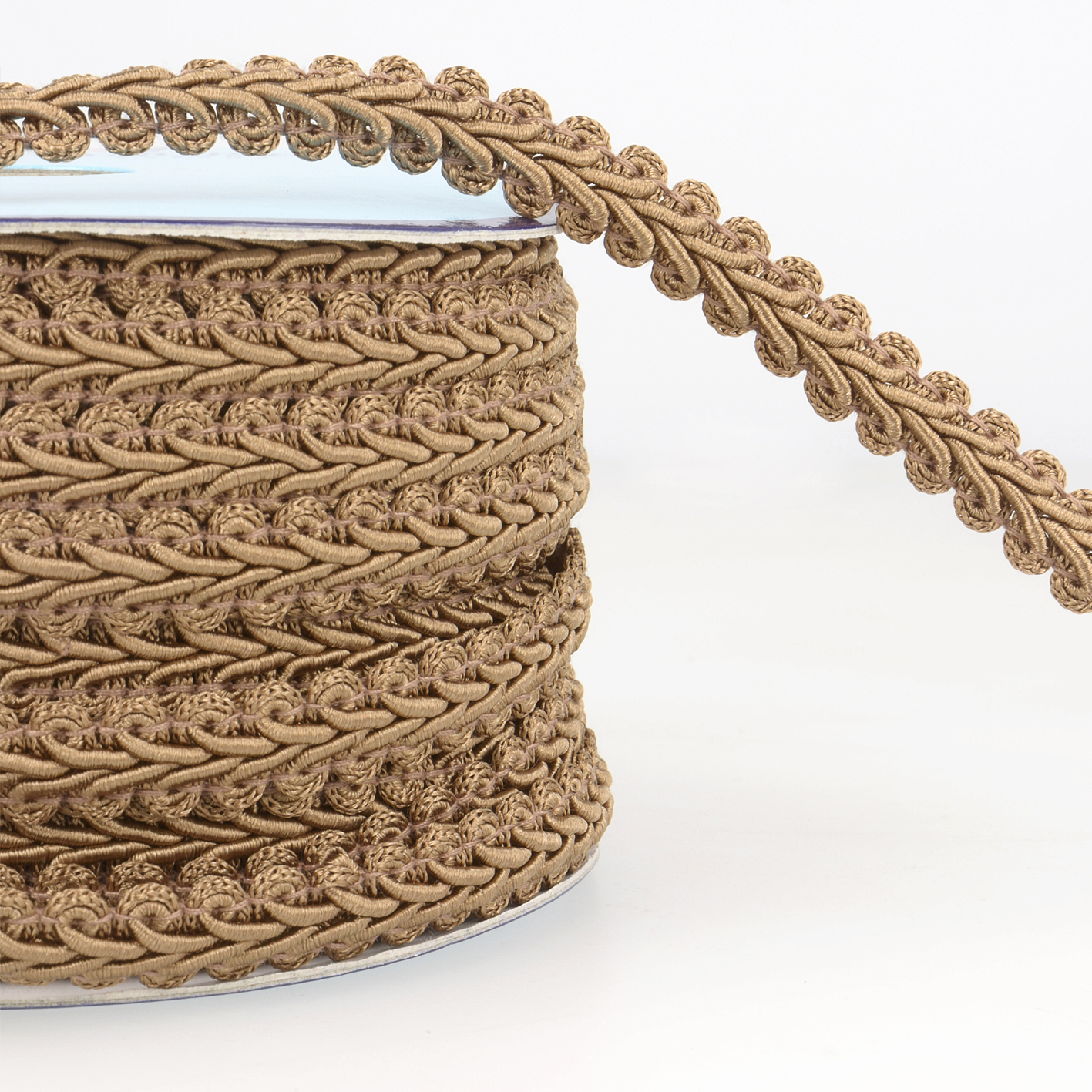 Trim: Gimp Braid: 20m x 12mm: Brown - Stephanoise - Groves and Banks